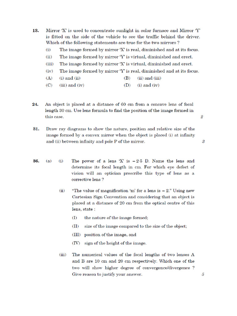 Light Physics Test | PDF