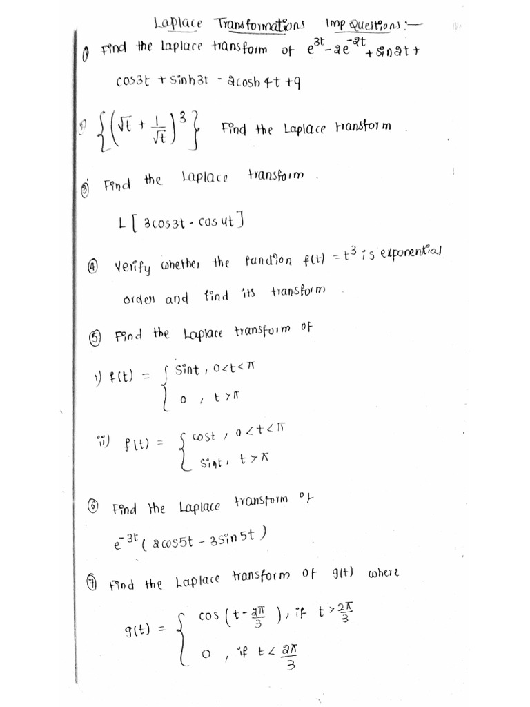 Laplace Transform Problems and Solutions | PDF | Physics | Mathematical ...