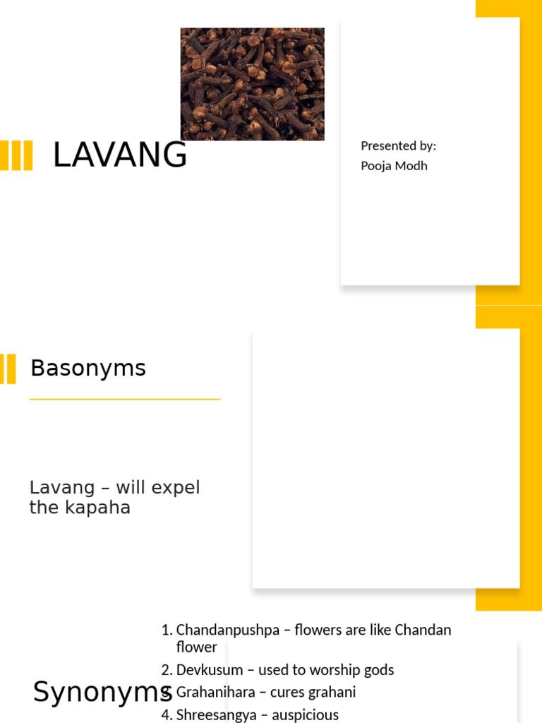 Clove Stalks in Lavang: Uses & Benefits | PDF