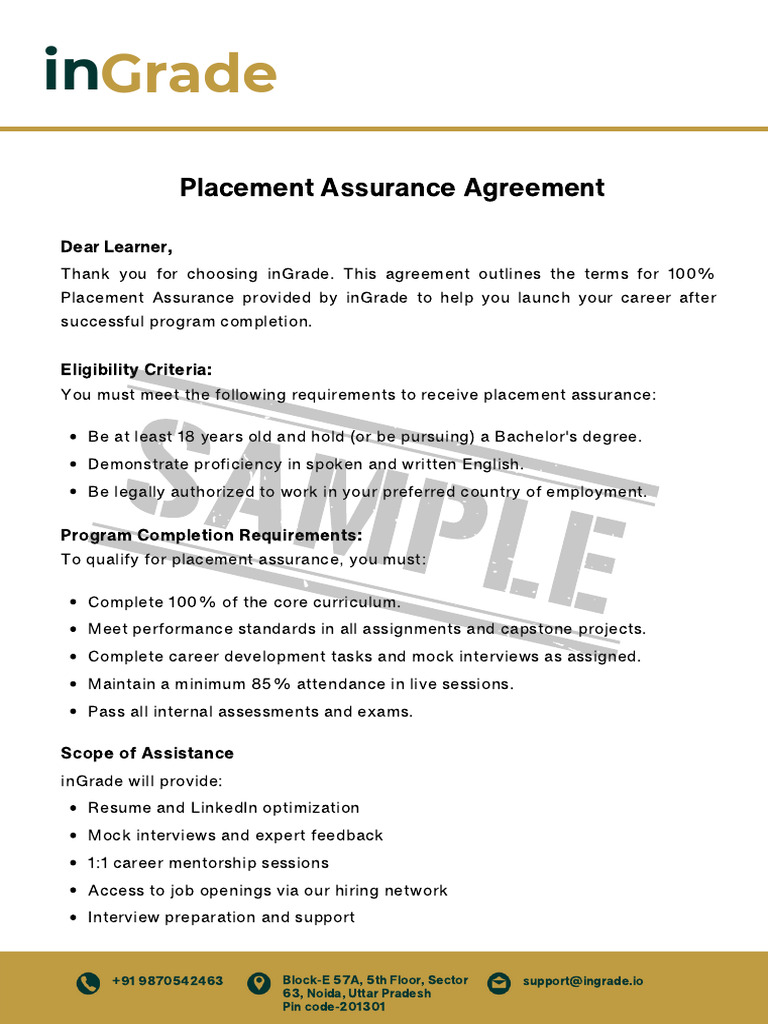 100% Placement Assurance Agreement | PDF