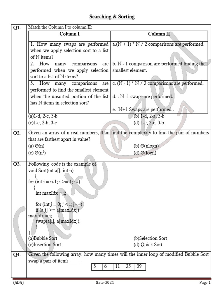 ADA DSA Sheet Questions | PDF | Applied Mathematics | Computer Programming