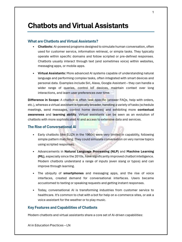 Chatbots and Virtual Assistants - Compressed | PDF | Artificial ...