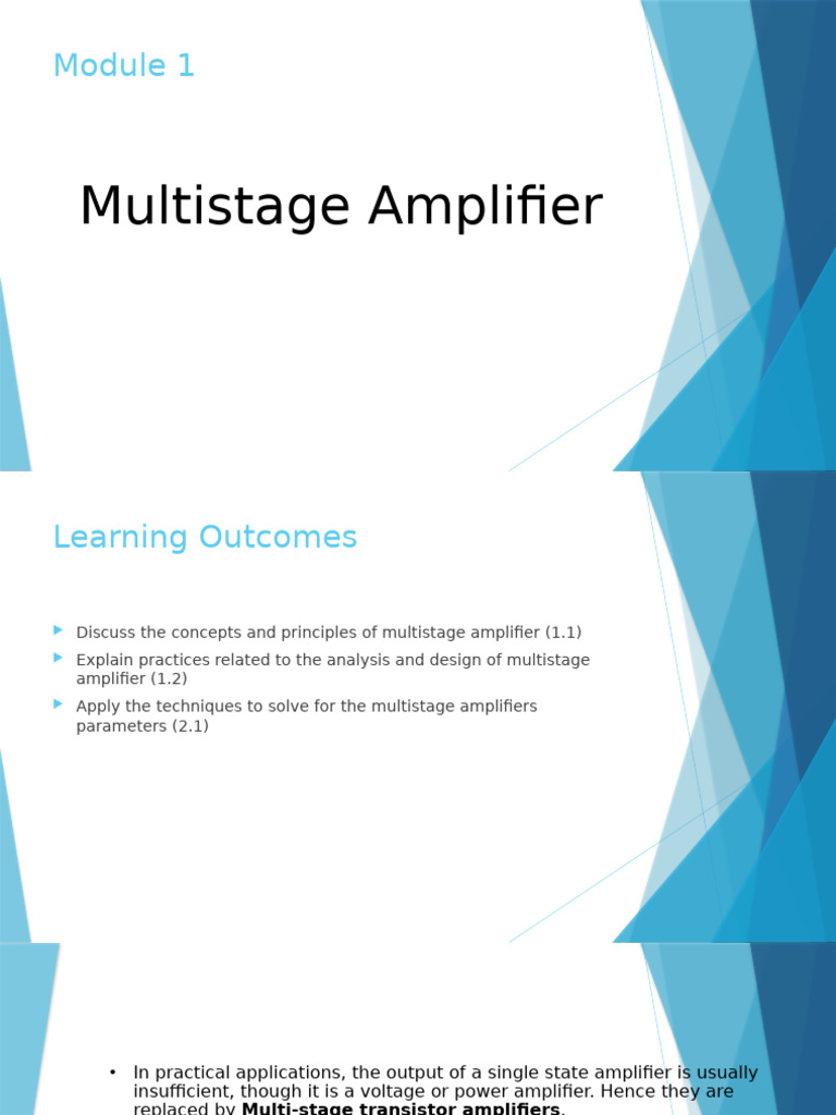 Module 1 Multistage Amplifier | PDF | Amplifier | Capacitor