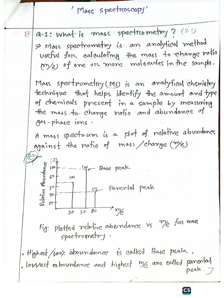 Mass Spectroscopy Note by Sabbir | PDF