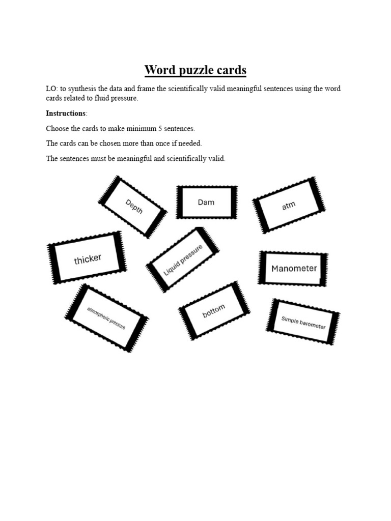 RAC-Word Puzzle Cards | PDF