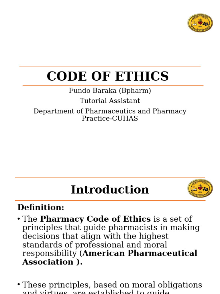 Pharmacy Code of Ethics Overview | PDF | Pharmacy | Confidentiality