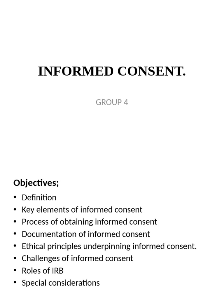 Understanding Informed Consent Process | PDF | Informed Consent ...