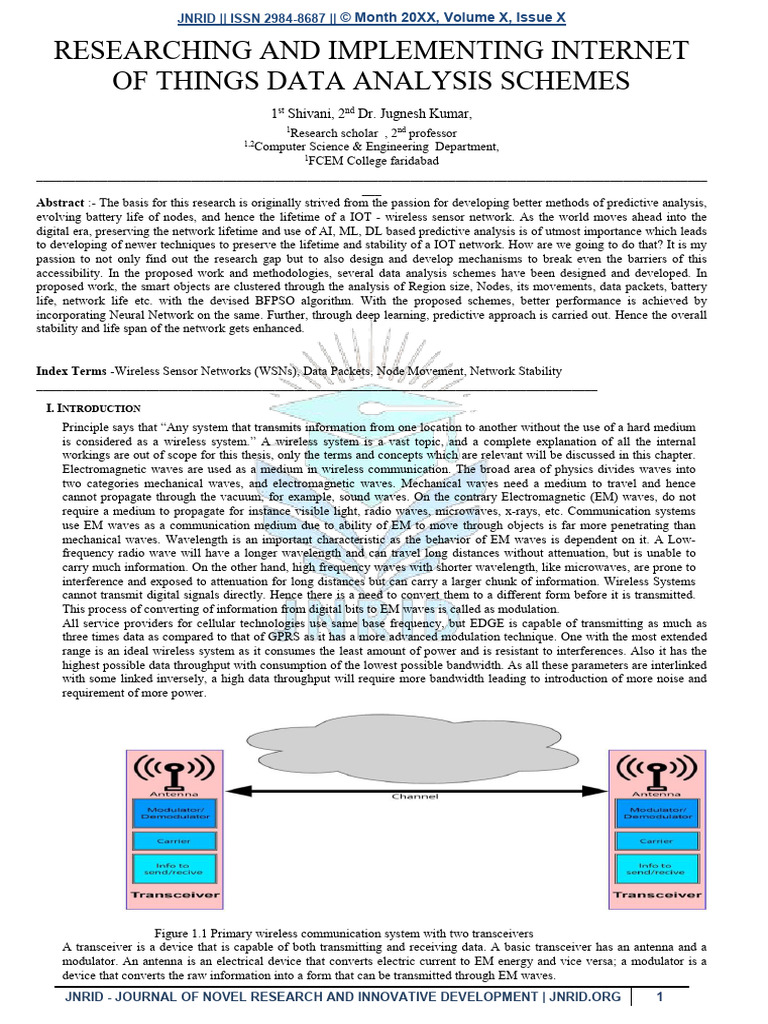IoT Data Analysis for Network Longevity | PDF | Wireless Sensor Network ...
