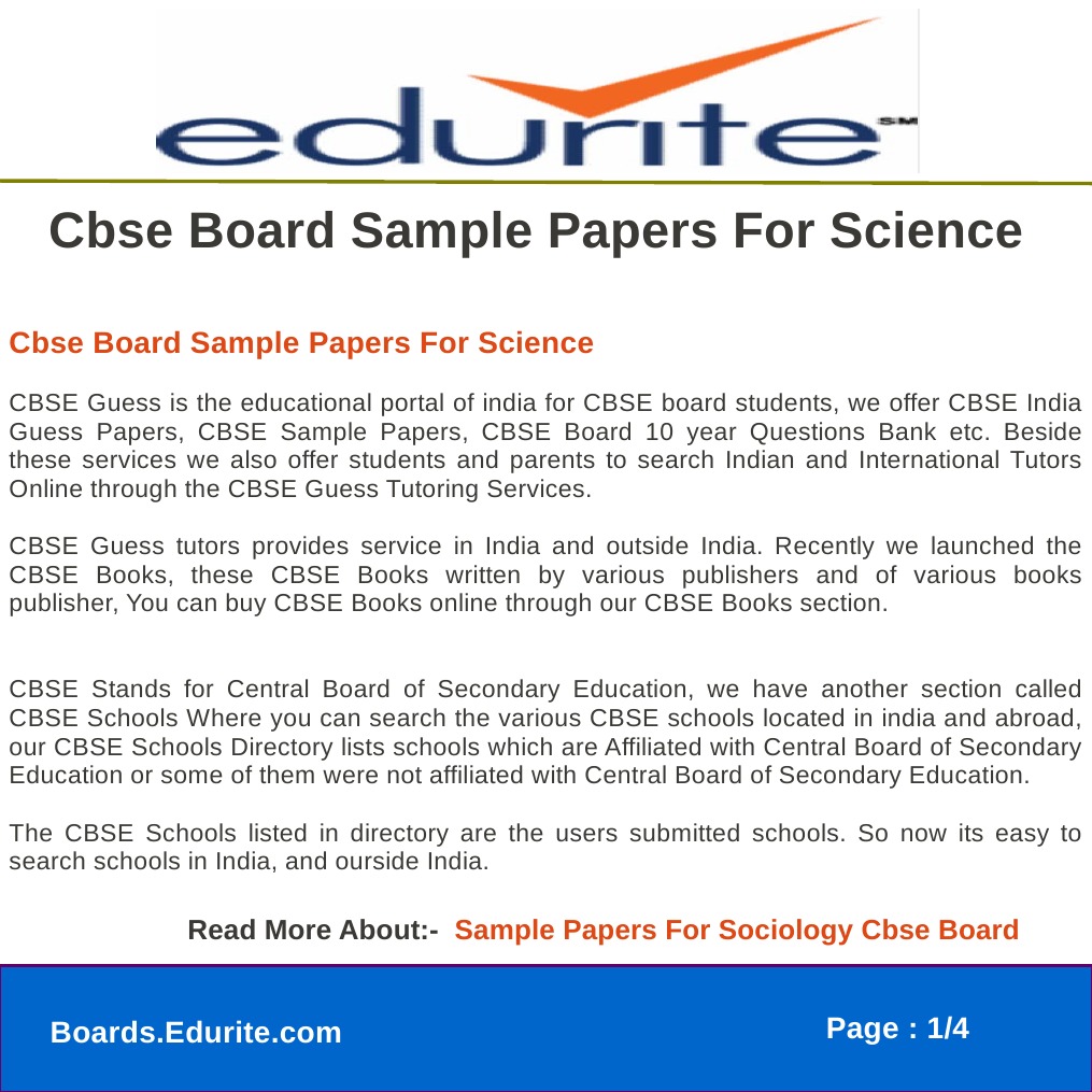 Cbse Board Sample Papers For Science | PDF | Mitochondrion | Cell Nucleus