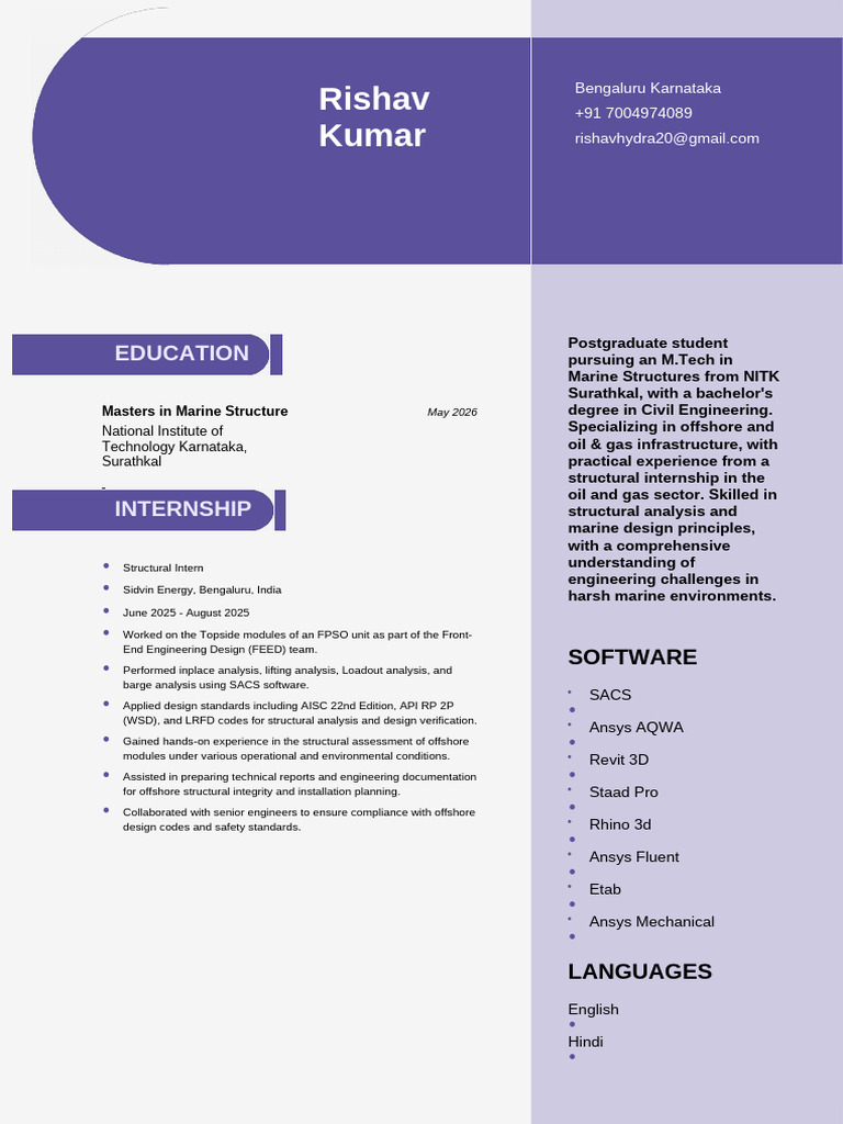 Rishav Kumar Resume 3 | PDF | Engineering