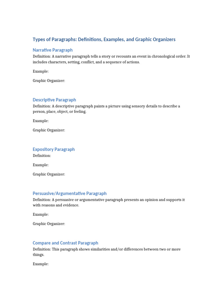 Understanding Paragraph Types | PDF