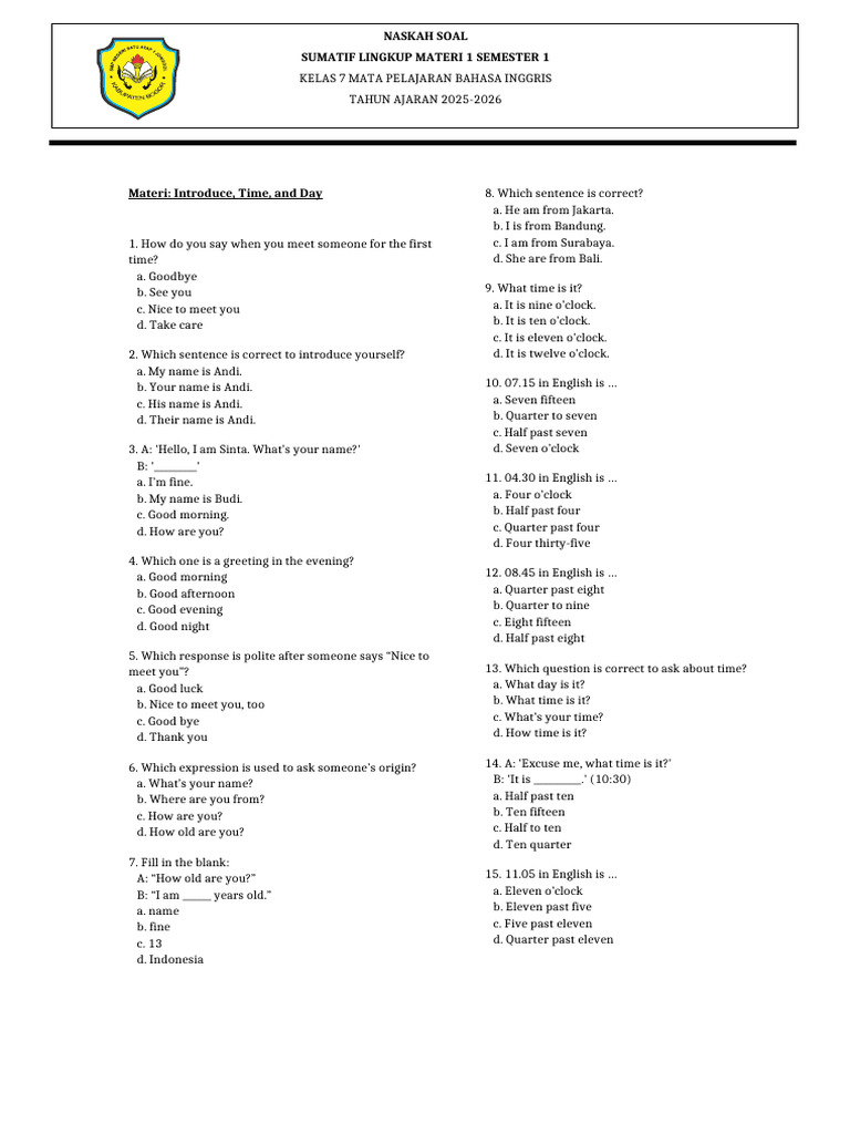English Summative Assessment Grade 7 | PDF | Chess Theory | Chess