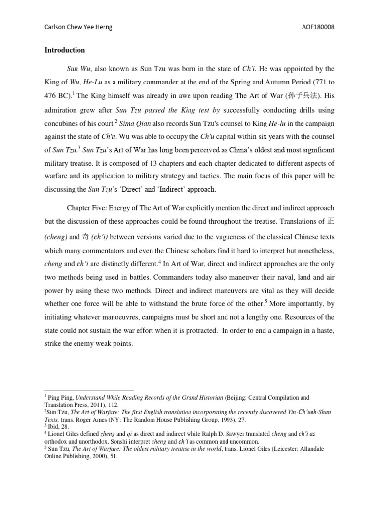 Indirect Speech in The Art of War | PDF | The Art Of War | Sun Tzu