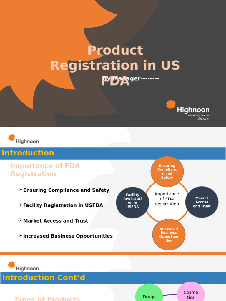FDA Registration Process Overview | PDF | Food And Drug Administration ...