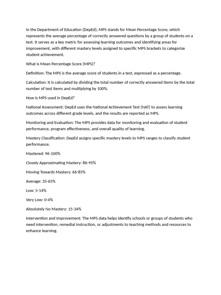 Mps and MPL Computation | PDF | Educational Assessment | Cognition