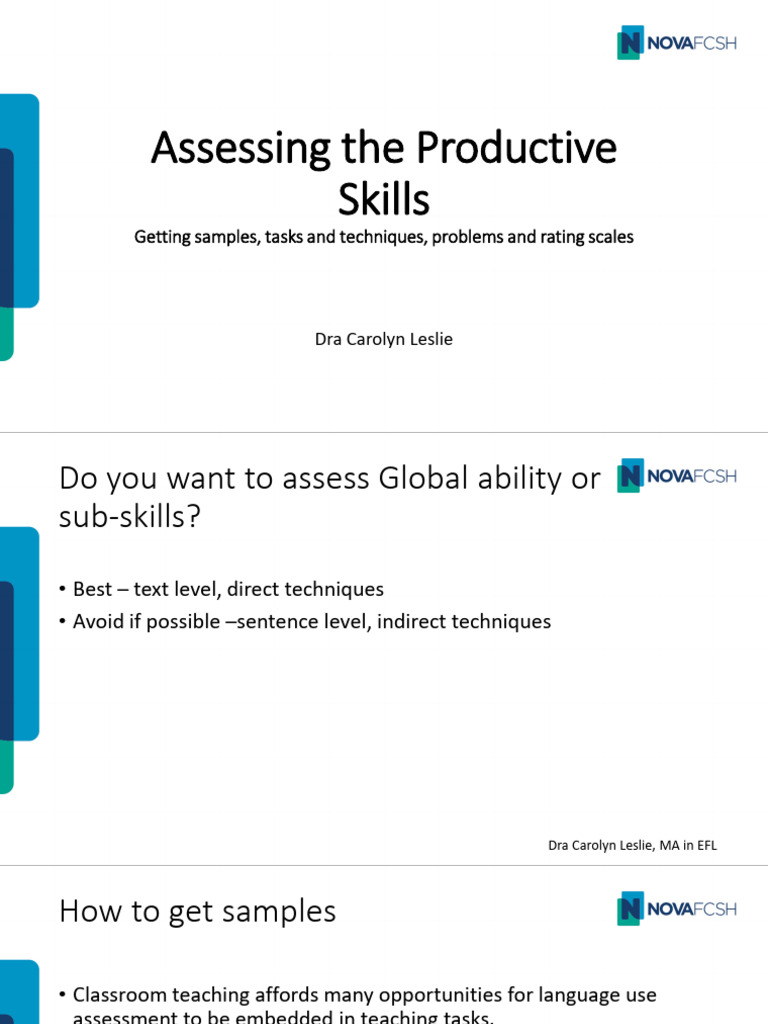 Assessing The Productive Skills 2021 | PDF | Educational Assessment ...