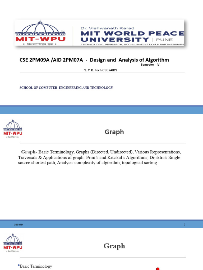 Unit 3 - Part - II Graph - 17 Dec 2024 | PDF | Vertex (Graph Theory) | Combinatorics