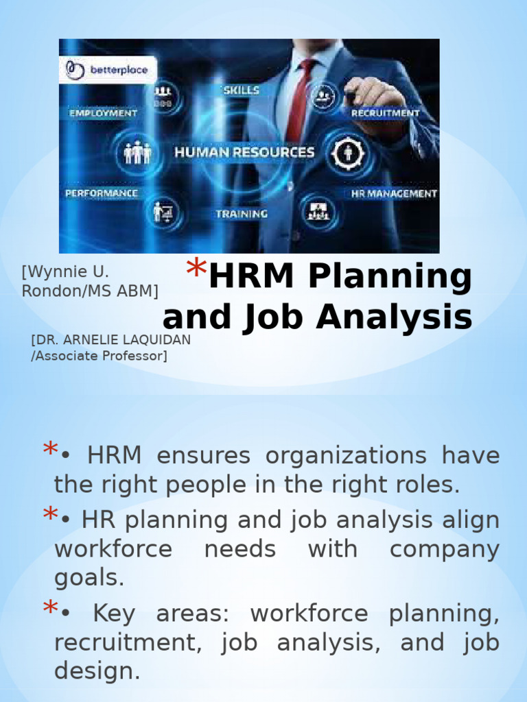 HRM Planning & Job Analysis Guide | PDF | Human Resource Management ...