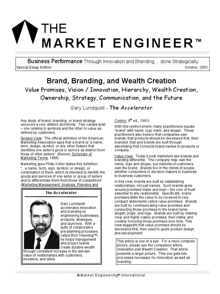 Market Engineer: Business Performance | PDF | Brand | Strategic Management