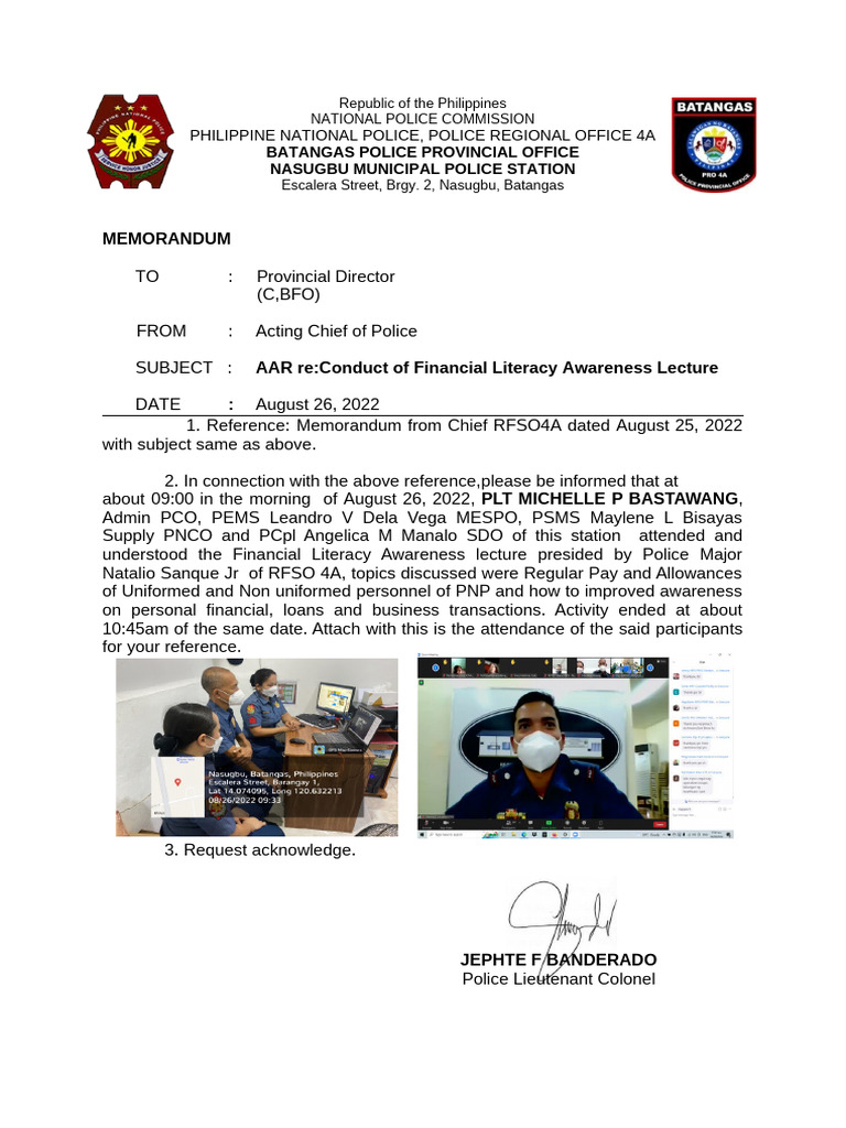 Financial Literacy Training for PNP Personnel | PDF | Local Government ...
