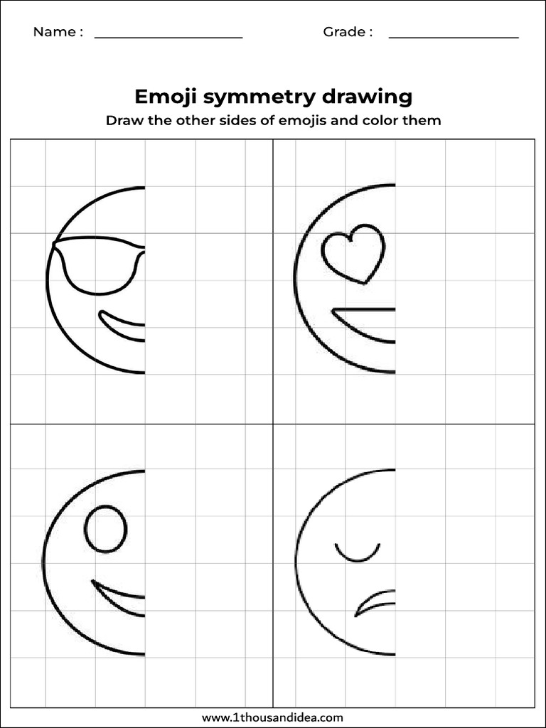Emoji Symmetry Drawing PDF | PDF
