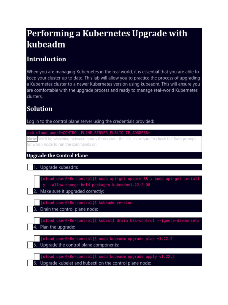 Upgrading Kubernetes with kubeadm | PDF | Software | System Software
