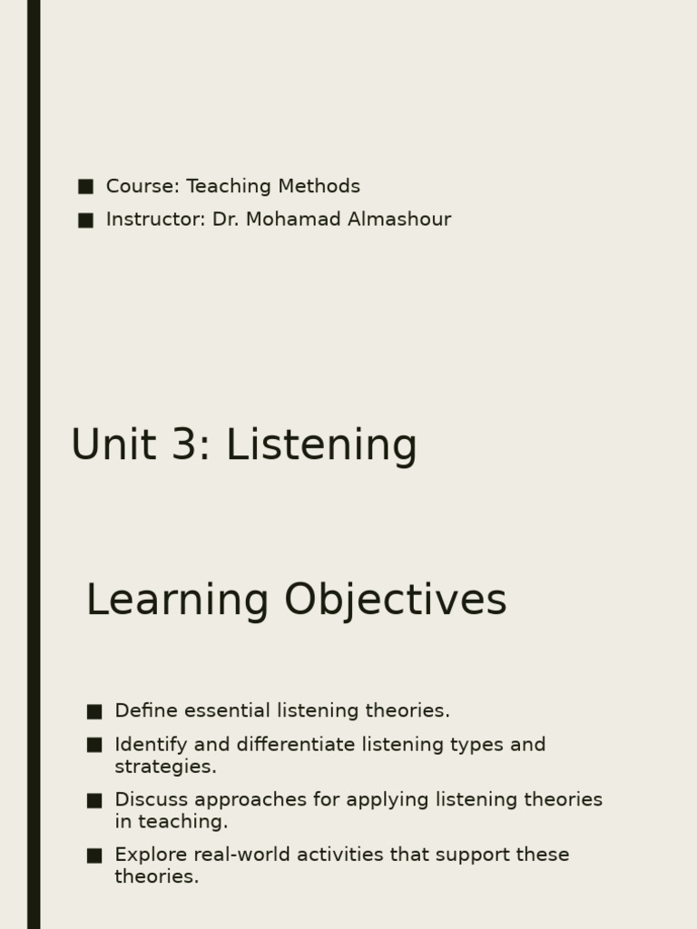 Effective Listening Strategies in TEFL | PDF | Reading Comprehension ...