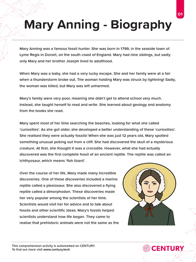 Mary Anning Biography 1 | PDF | Paleontology