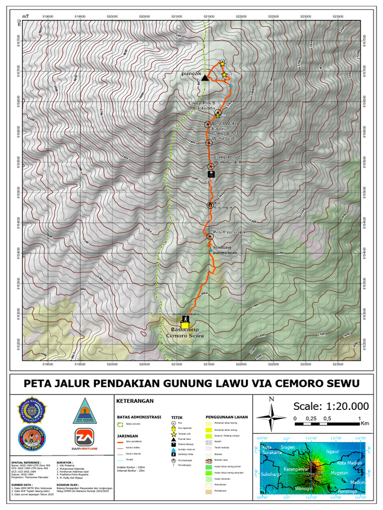 Peta Pendakian Lawu Via Cemoro Sewu 2025 | PDF