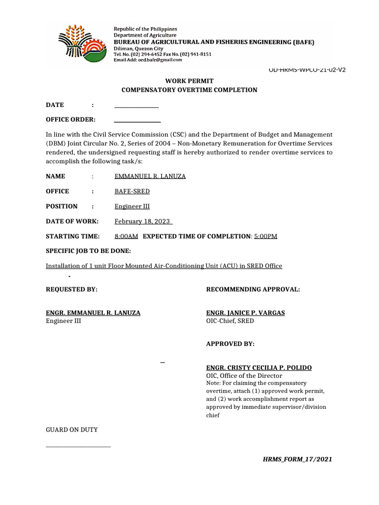 Work Permit | PDF