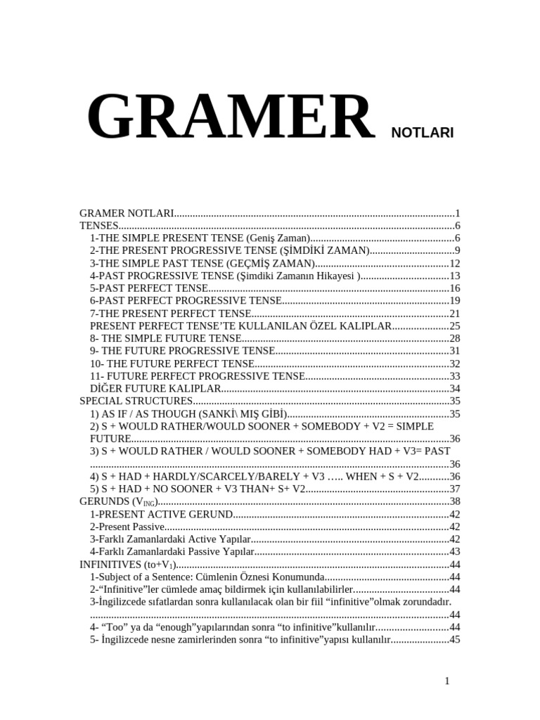 Ingilizce - Gramer | PDF