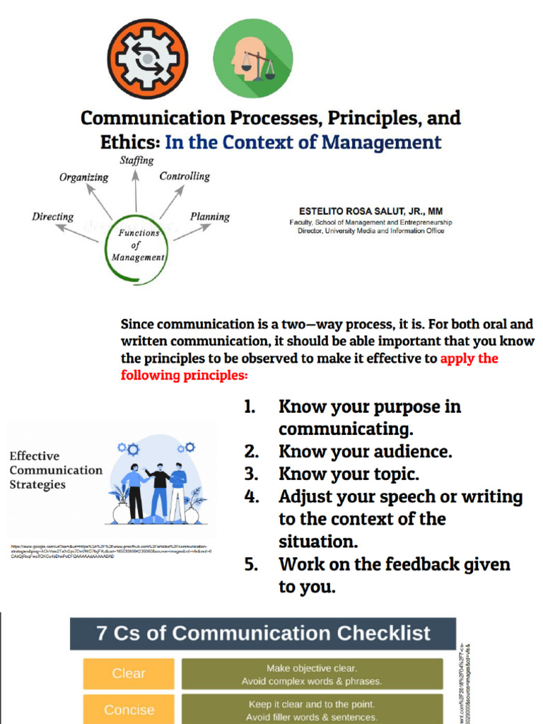 Communication Process Principles Ethics | PDF