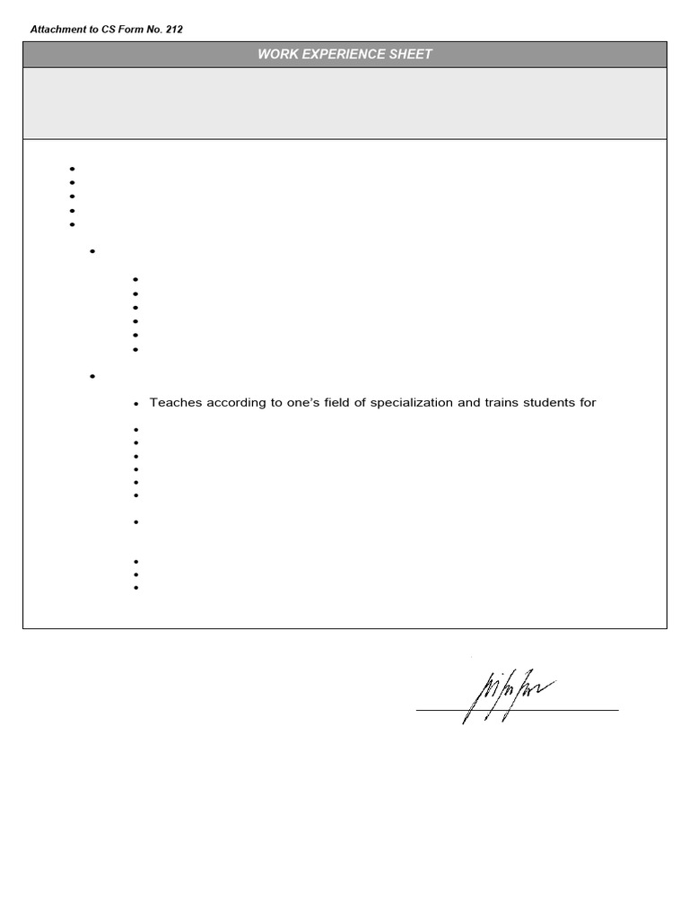 CSE Work Experience Sheet Template | PDF | Learning