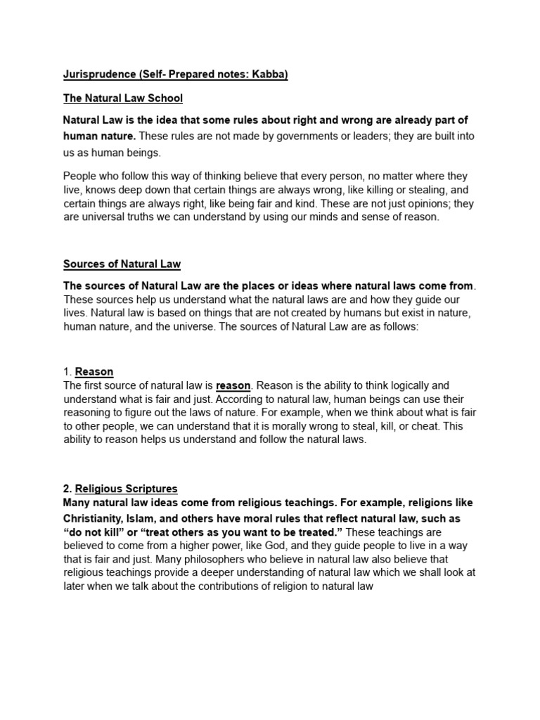 Overview of Natural Law Jurisprudence | PDF | Natural Law | Stoicism