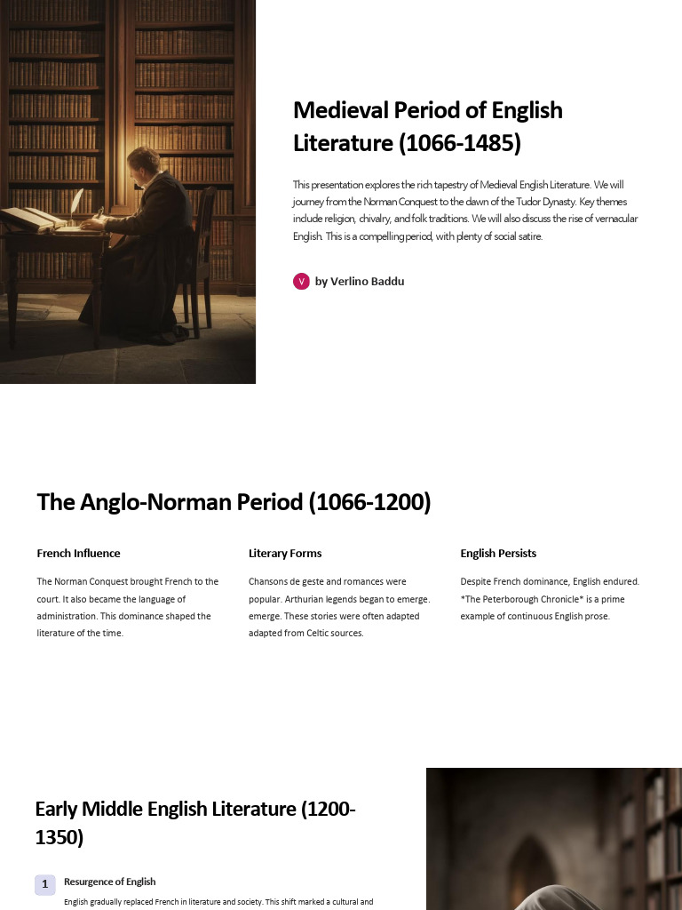 Medieval English Literature Overview | PDF | English Literature ...