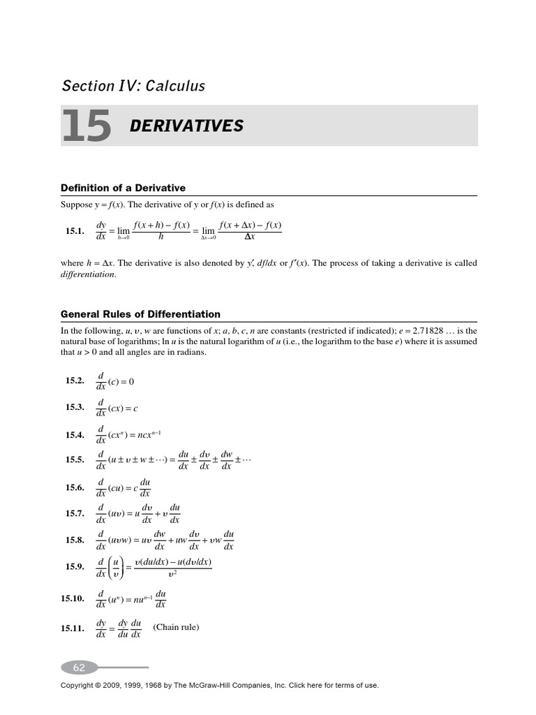 Tabela Derivadas&Integrais | PDF | Derivative | Mathematical Physics