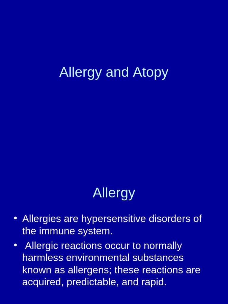 Allergy and Atopy | PDF | Allergy | Clinical Medicine