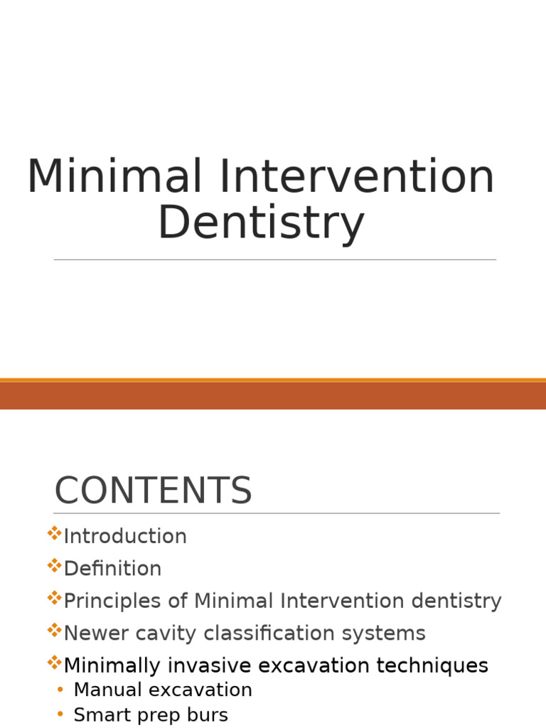 Minimal Intervention Dentistry Techniques | PDF | Dentistry | Health ...