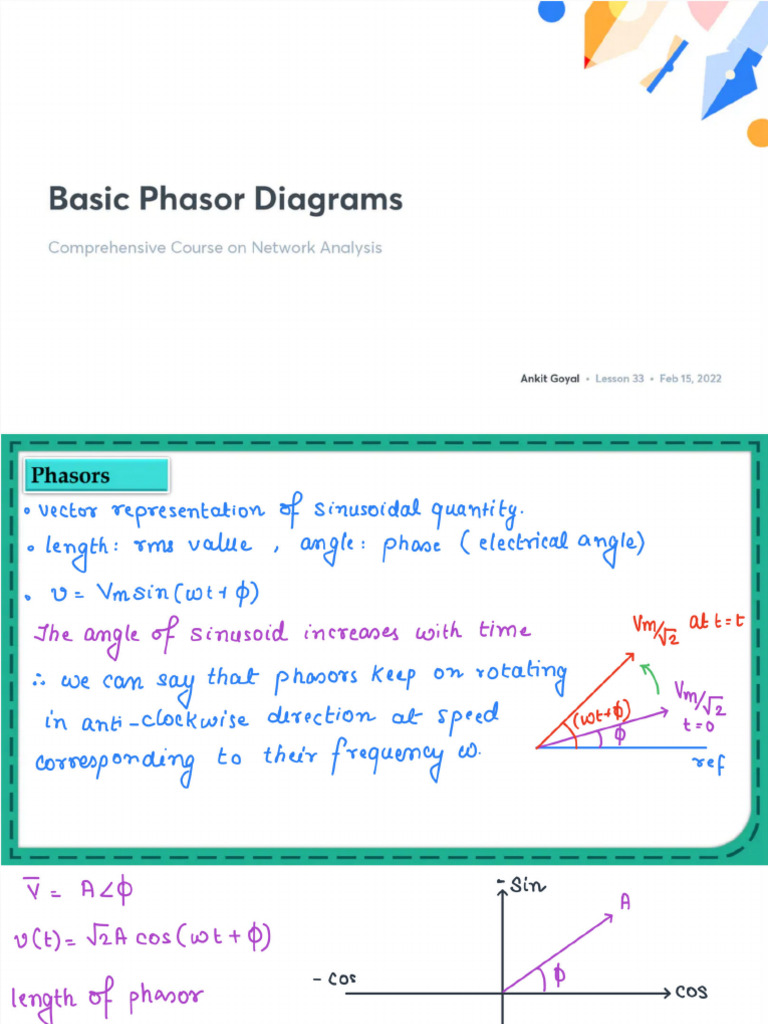 Basic Phasor Diagrams With Anno 1656479627069 | PDF