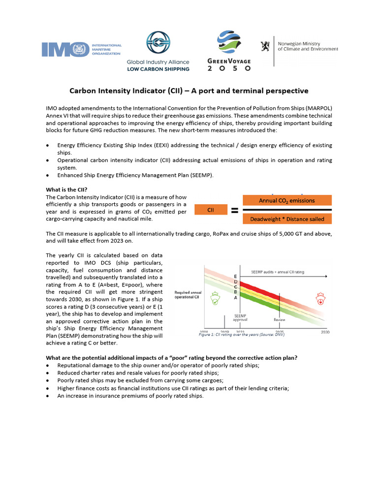 Carbon Intensity Indicator for Shipping | PDF | Emission Intensity ...