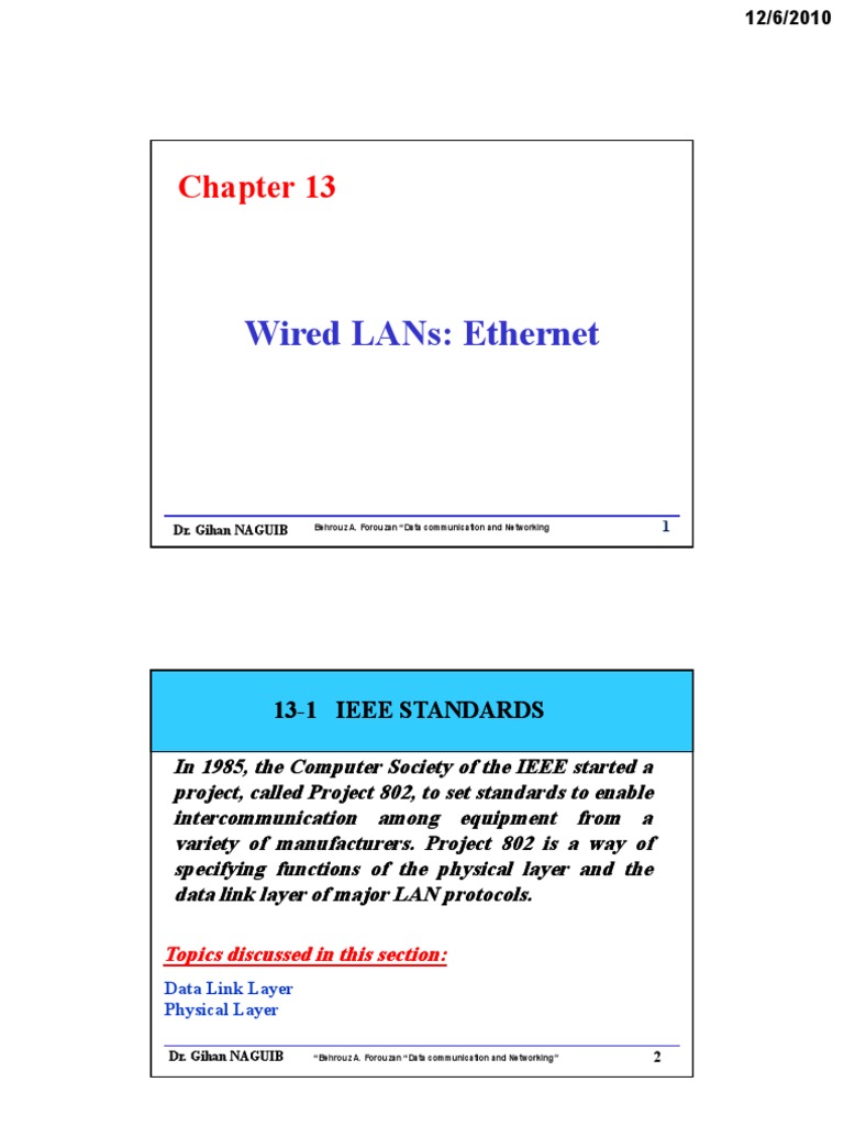 An Overview of Wired Local Area Network Standards with a Focus on ...