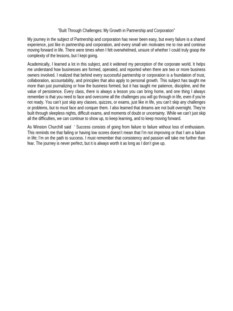 Growth Through Partnership Challenges | PDF