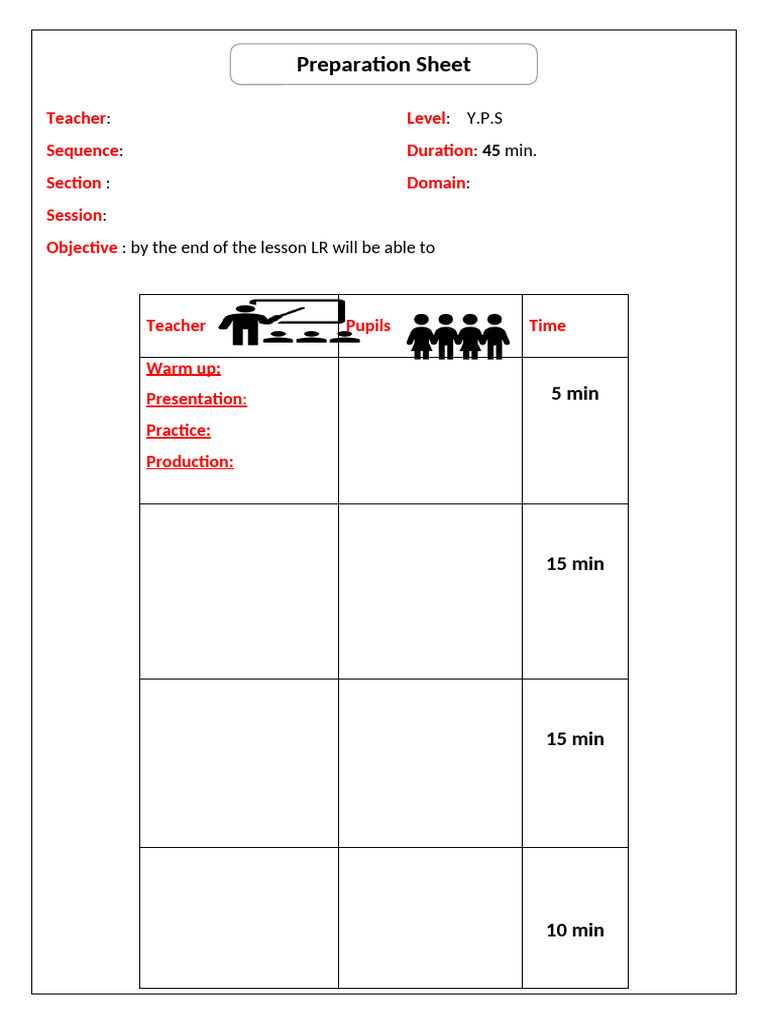 Preparation Sheet | PDF