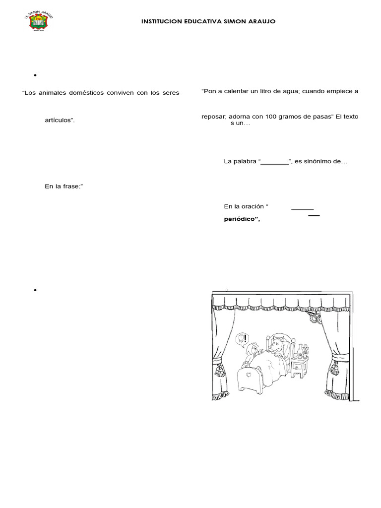 PRUEBA DIAGNOSTICA DE CASTELLANO GRADO 4 2024 | PDF