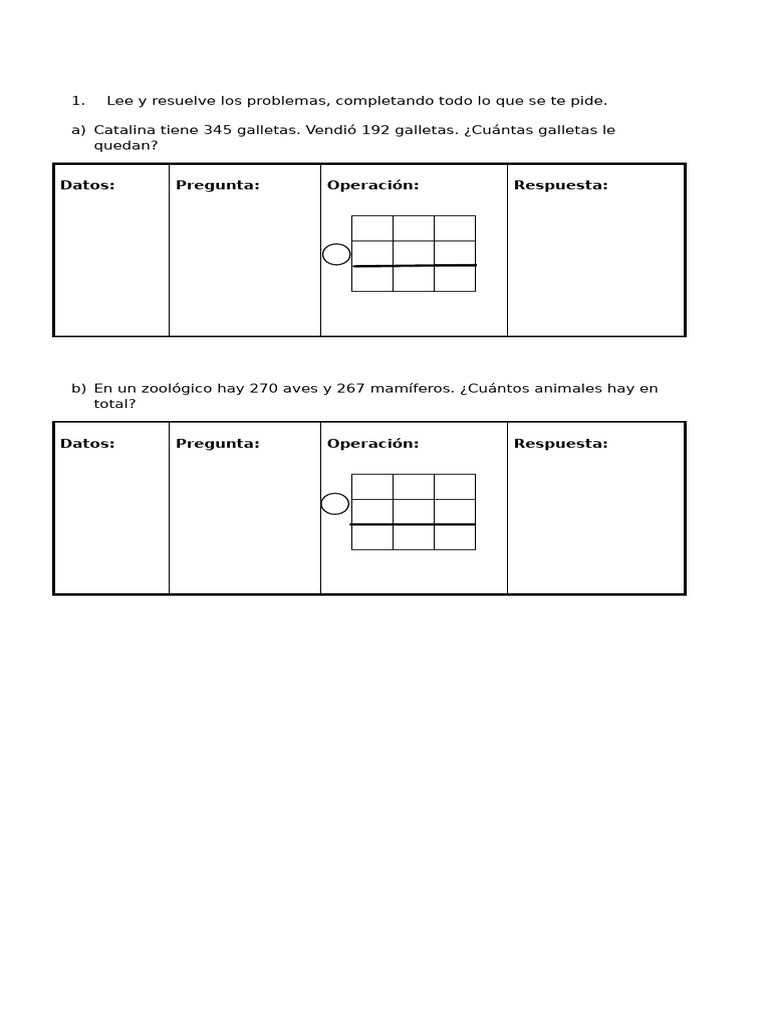 Guía de Matemática 4 Básico Operatoria Básica | PDF