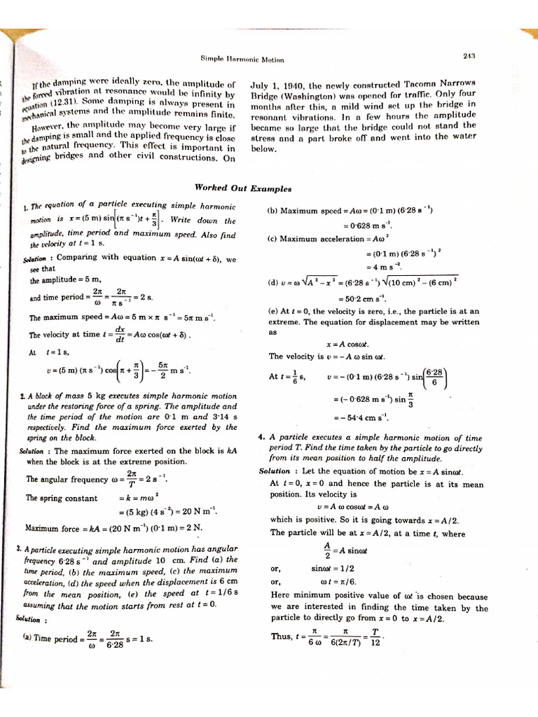 Simple Harmonic Motion | PDF