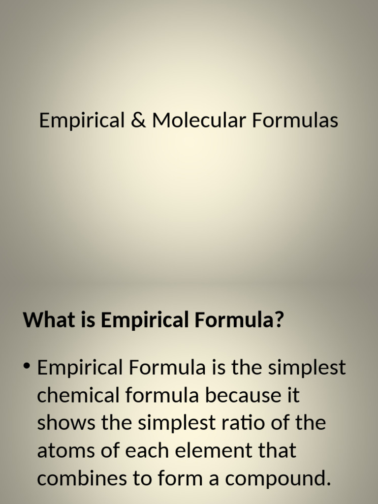 Empirical and Molecular Formulas Guide | PDF