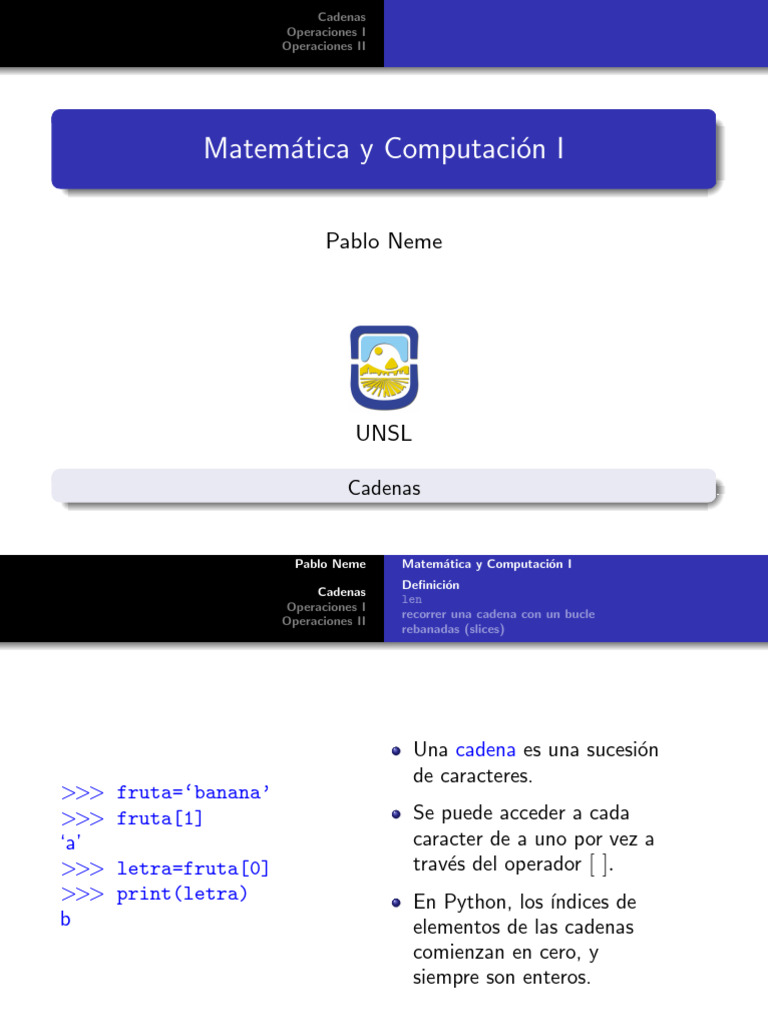 Clase Cadenas | PDF | Python (lenguaje de programación) | Ingeniería de software