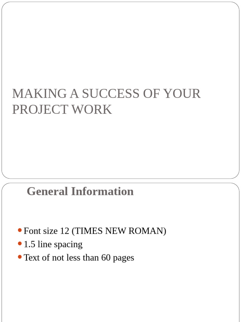 Project Work Success Guide | PDF | Abstract (Summary) | Methodology