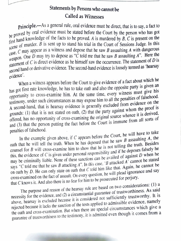 LoE Section 26 | PDF | Hearsay | Witness